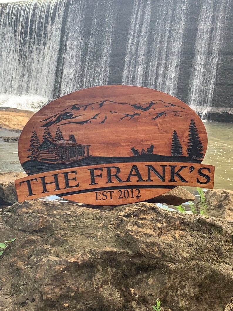 Engraved Cabin Sign/ Personalized Cabin Sign/ Cabin Sign/ Name Sign - Etsy