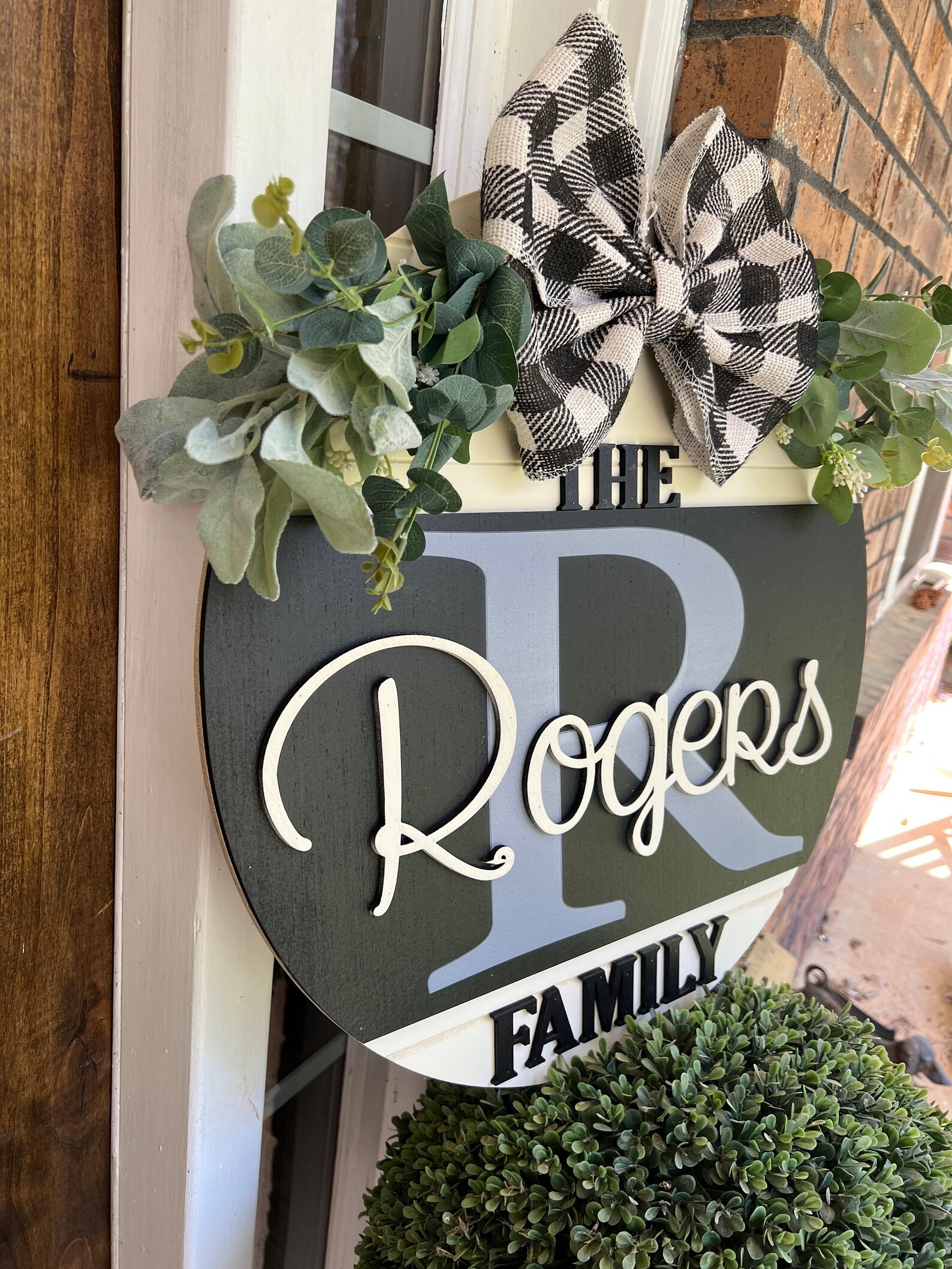 Front Door Decor Last Name/family Year Round Wreath - Etsy