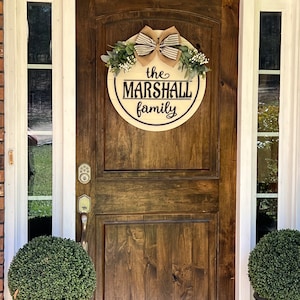 Front Door Decor | Last Name/family | Year Round Wreath | Front Door ...