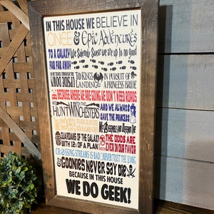 Geek Sign, Nerd Sign, Funny Geek Sign, Movie Buff Sign, in This House ...