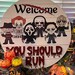 Horror Characters Door Sign, Halloween Door Hanger, Halloween Welcome ...