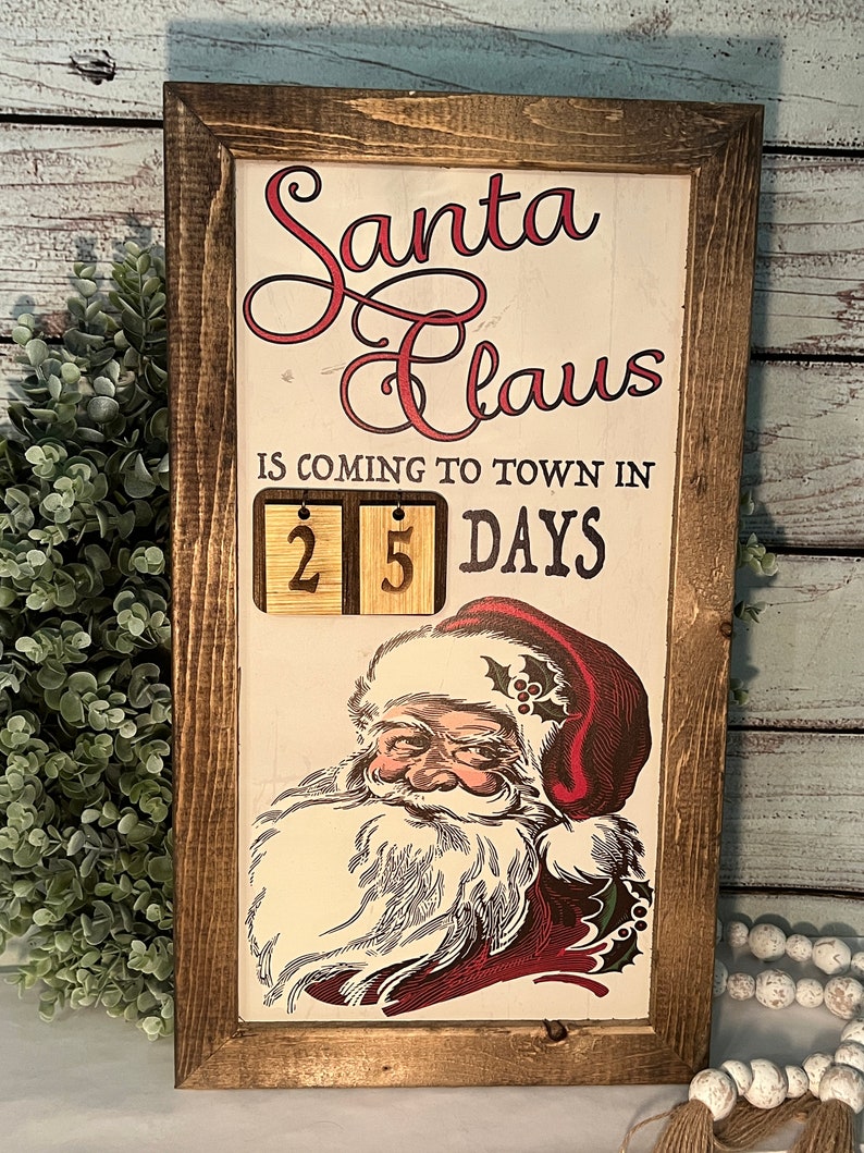 Christmas Countdown Santa Countdown Advent Calendar Holiday - Etsy