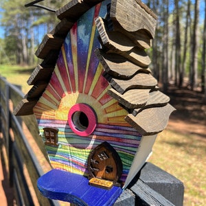 BIRDHOUSE, Funky Birdhouse, Sun Birdhouse, Unique Birdhouse, Large ...