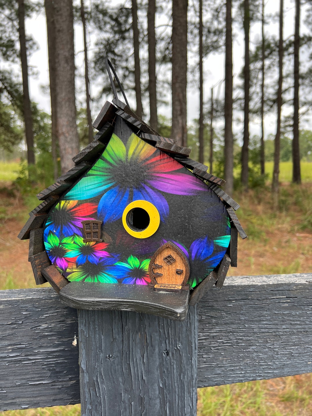 BIRDHOUSE, Flower Birdhouse, Funky Birdhouse, Crooked Birdhouse, Unique ...
