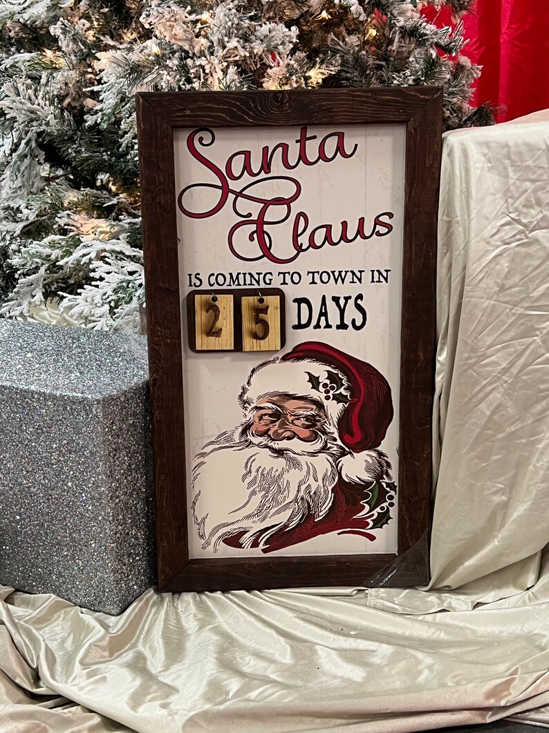 Christmas Countdown Santa Countdown Advent Calendar Holiday - Etsy