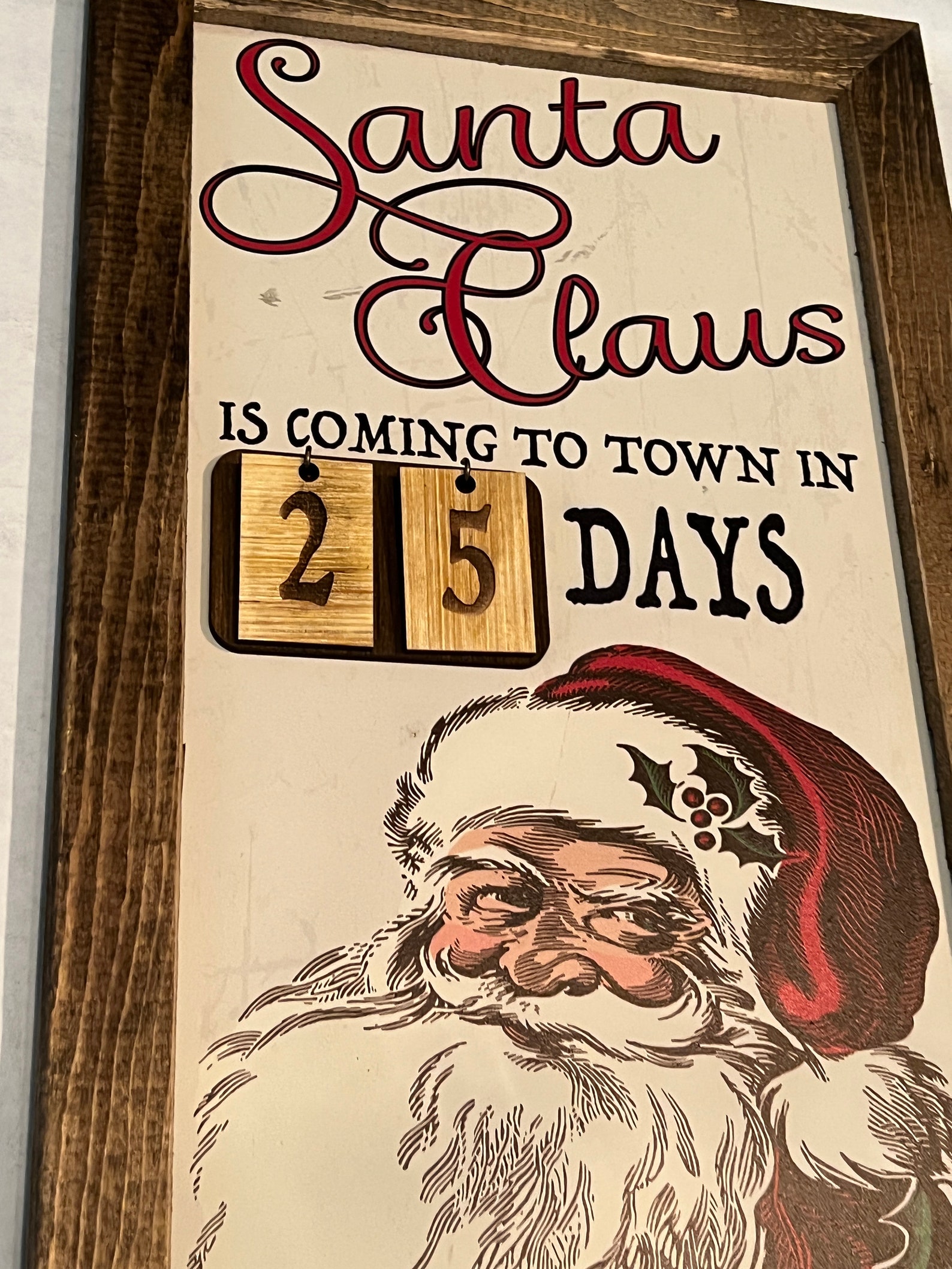 Christmas Countdown Santa Countdown Advent Calendar Holiday - Etsy