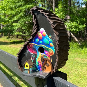 BIRDHOUSE, Funky Birdhouse, Mushroom Birdhouse, Unique Birdhouse, Large ...