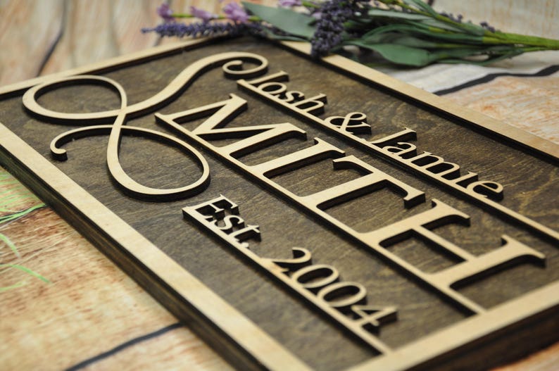 Personalized Wedding Gift, Name Sign, Family Name Sign, Personalized ...