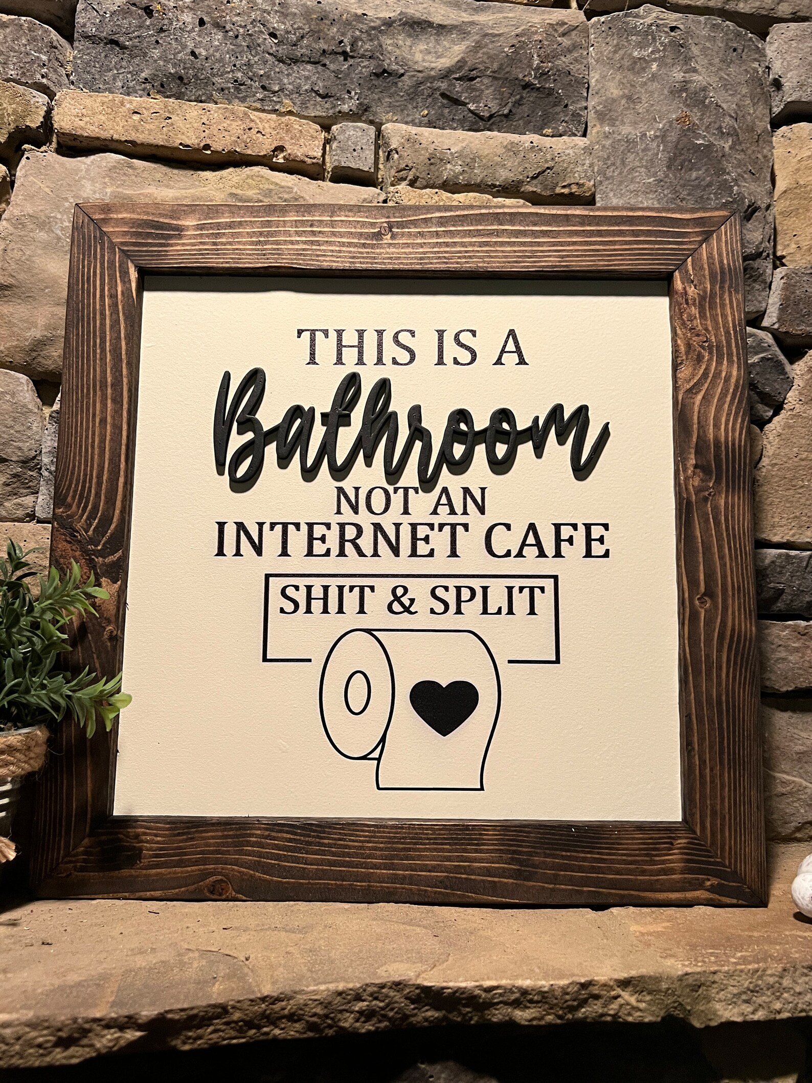Funny Bathroom Sign, Bathroom Decor, Shit and Split Sign, Bathroom Sign ...