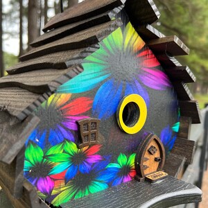 BIRDHOUSE, Flower Birdhouse, Funky Birdhouse, Crooked Birdhouse, Unique ...