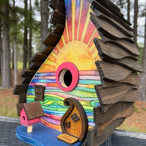 BIRDHOUSE, Funky Birdhouse, Sun Birdhouse, Unique Birdhouse, Large ...
