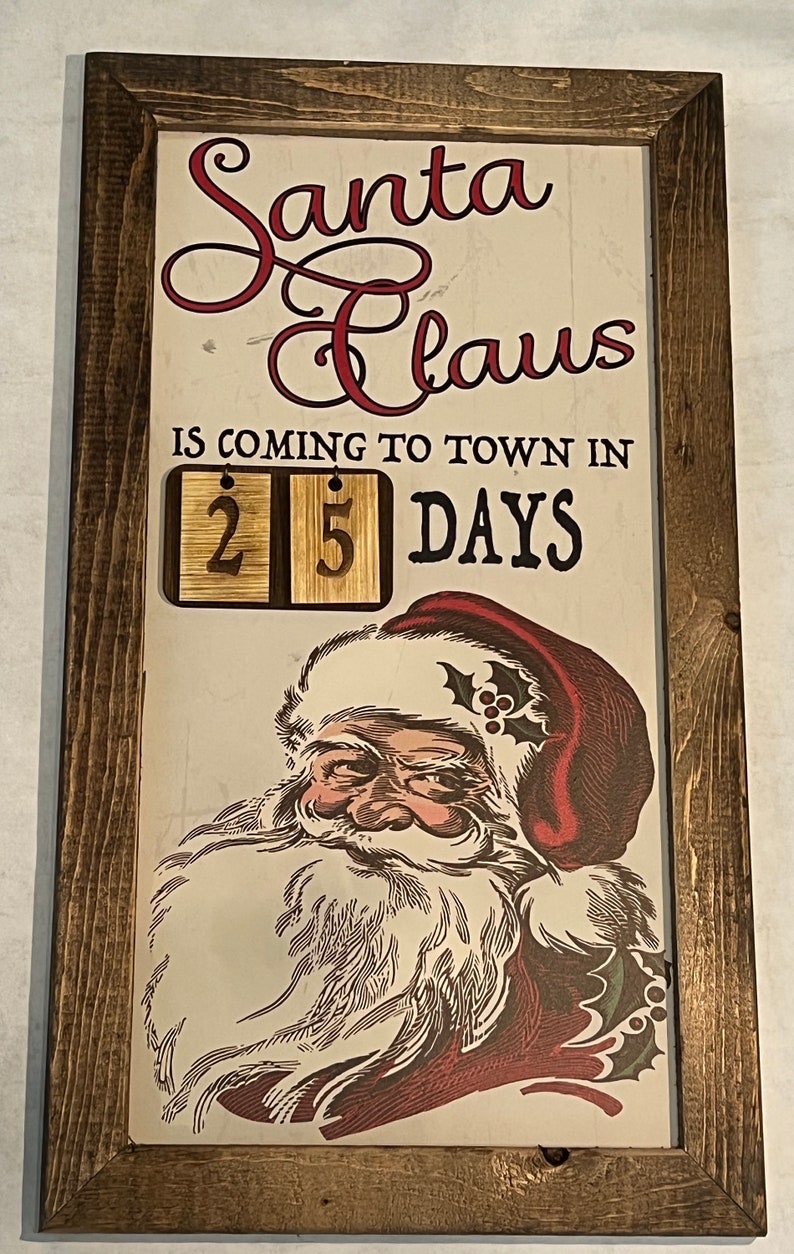 Christmas Countdown Santa Countdown Advent Calendar Holiday - Etsy
