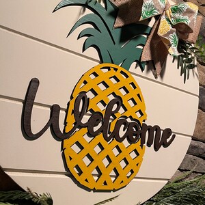 Pineapple Welcome Sign, Pineapple Decor, Pineapple Door Wreath, Summer ...