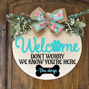Front Door Decor | Dog Sign | Funny Dog Sign | Front Door Hanger ...