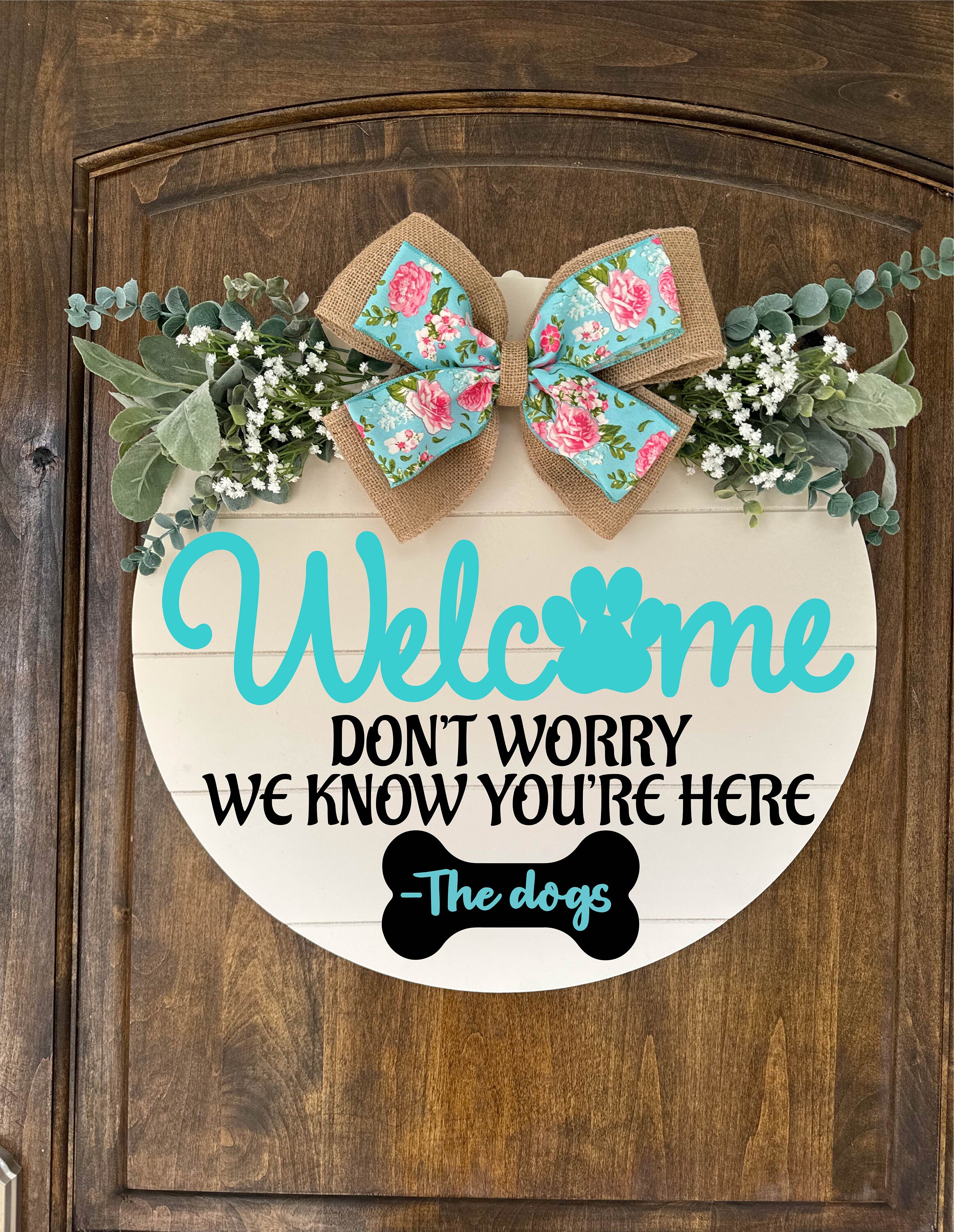 Front Door Decor | Dog Sign | Funny Dog Sign | Front Door Hanger ...