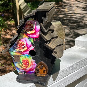 BIRDHOUSE, Funky Birdhouse, Roses Birdhouse, Unique Birdhouse, Large ...
