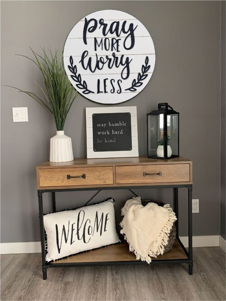 Pray More Worry Less DIY Sign Wood Sign Rustic Decor Pray | Etsy