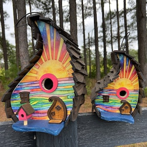 BIRDHOUSE, Funky Birdhouse, Sun Birdhouse, Unique Birdhouse, Large ...