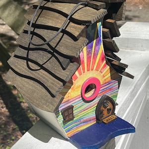 BIRDHOUSE, Funky Birdhouse, Sun Birdhouse, Unique Birdhouse, Large ...