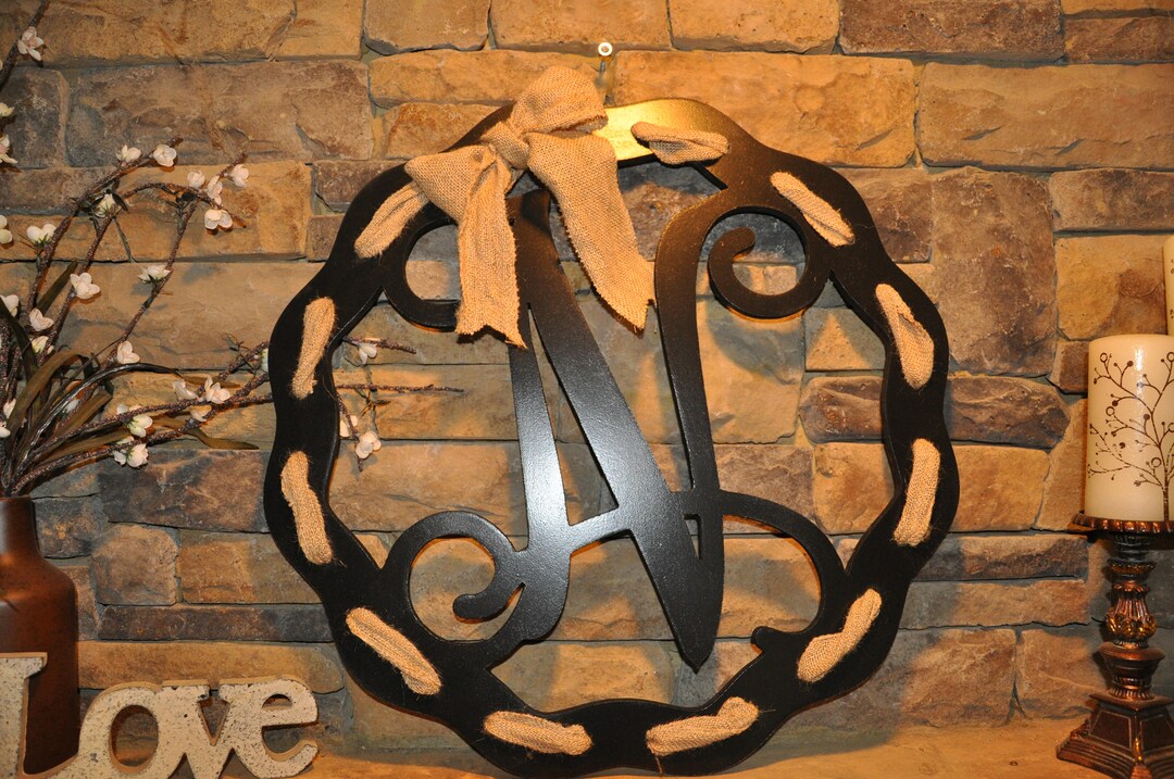 Front Door Sign - Letter for Door - Wall Hanging - Wooden Wreath ...