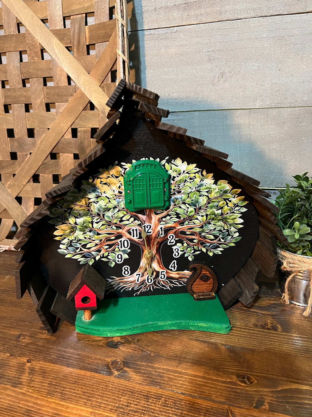 Cuckoo Clock, Unique Cuckoo Clock, Tree of Life Decor, Clock, Unique ...