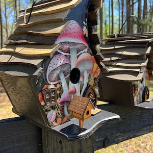 BIRDHOUSE, Funky Birdhouse, Mushroom Birdhouse, Unique Birdhouse, Large ...