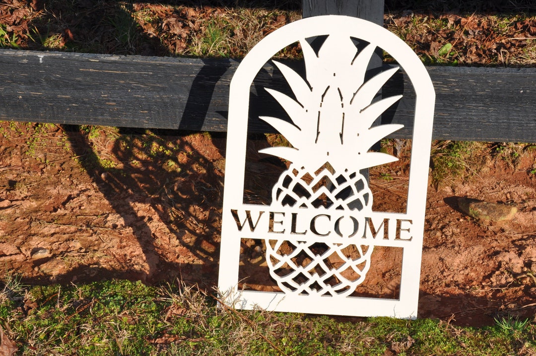 Pineapple Sign, Welcome Sign, Pineapple Welcome Sign, Beach Decor, Door ...