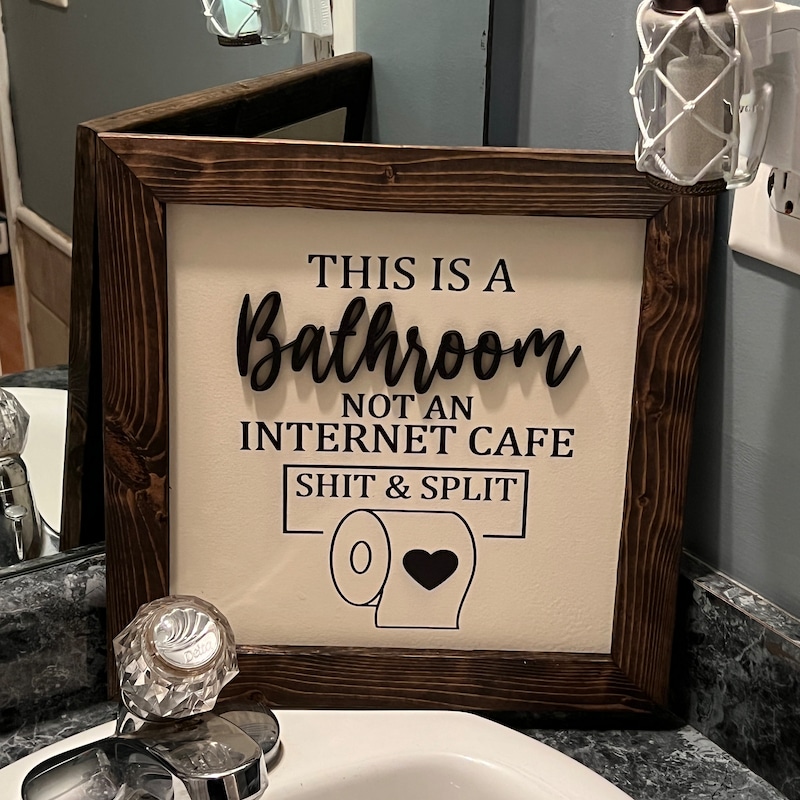 Fun Bathroom Signs - Etsy