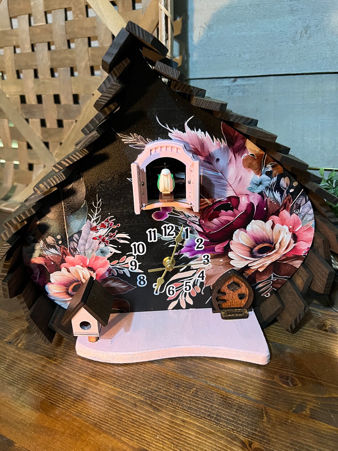 Cuckoo Clock, Unique Cuckoo Clock, Floral Decor, Flower Clock, Unique ...