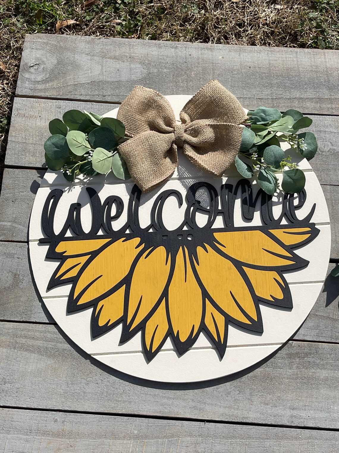 Sunflower Welcome Sign Sunflower Sign Sunflower Decor - Etsy