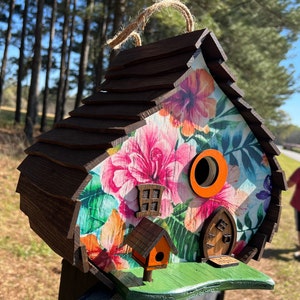 BIRDHOUSE, Funky Birdhouse, Crooked Birdhouse, Unique Birdhouse, Large ...