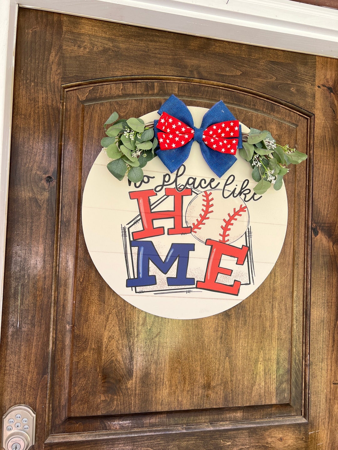 Front Door Decor | Baseball Welcome Sign | Baseball Door Sign | Front ...