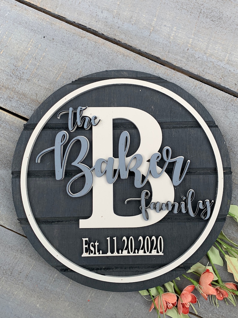 Last Name Sign, Established Sign, Last Name Gift, Established Gift ...