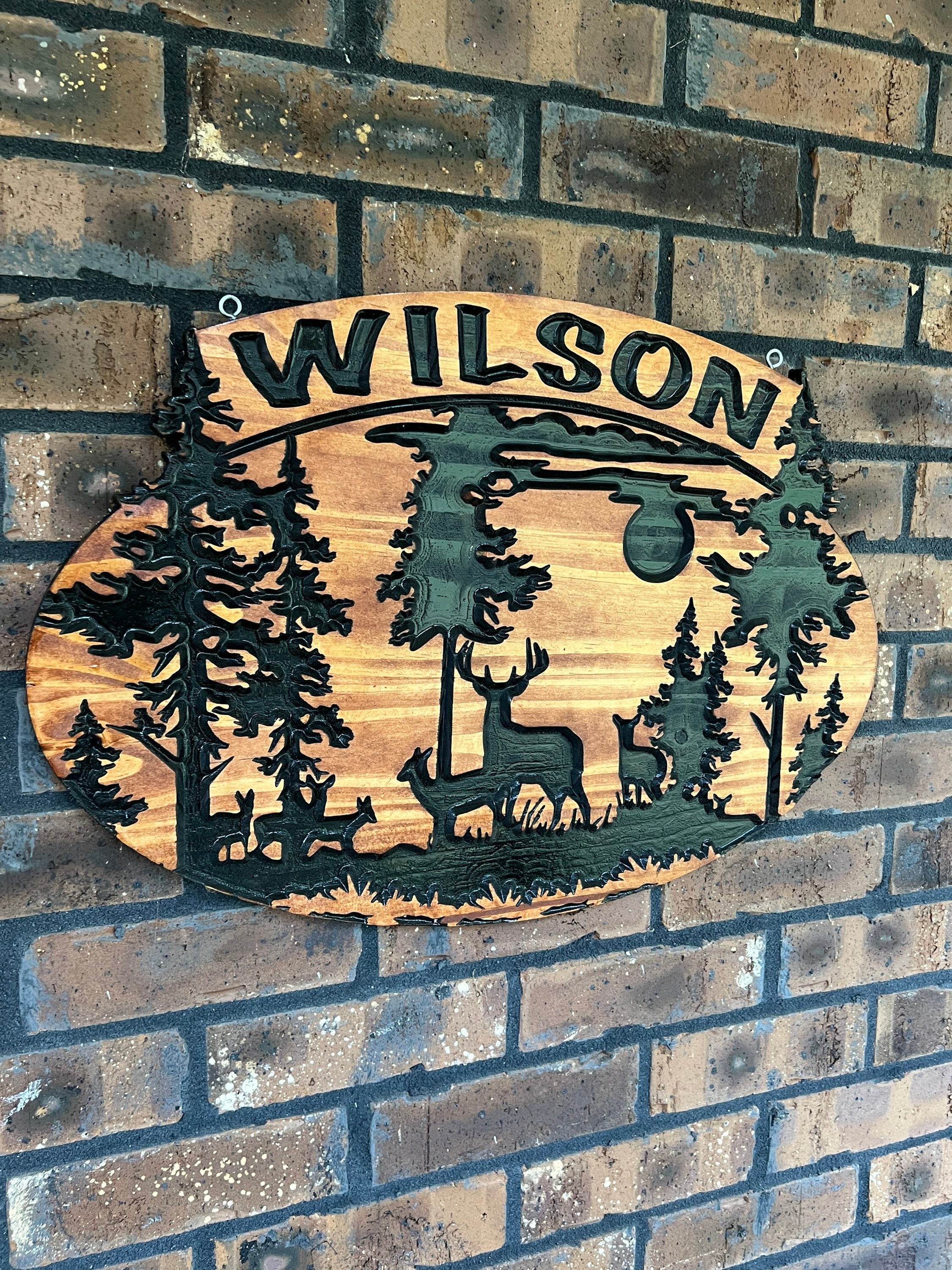 Engraved Rustic Name Sign, Deer Sign, Hunting Sign, Family Name Sign ...