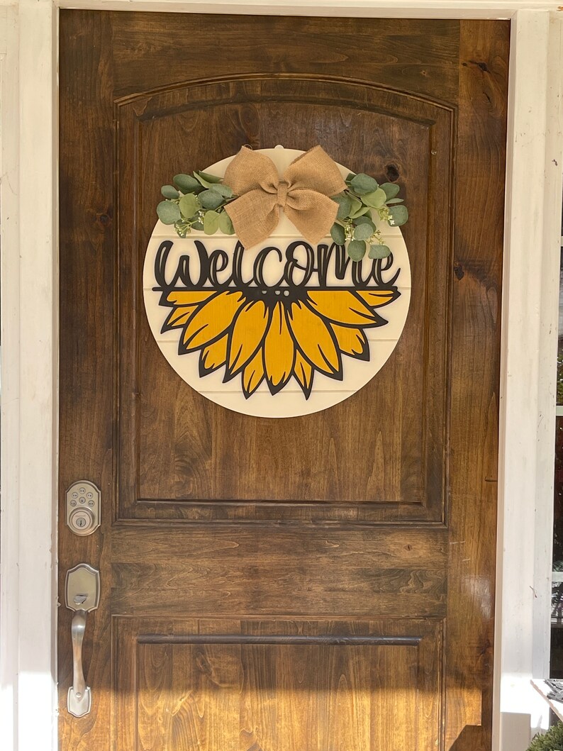 Sunflower Welcome Sign, Sunflower Sign, Sunflower Decor, Sunflower ...