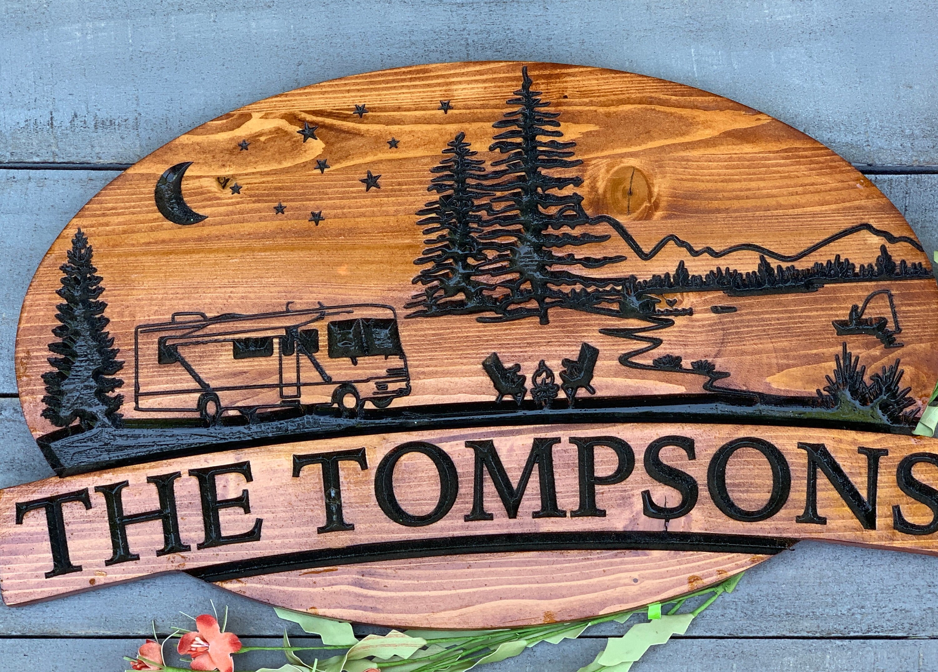 RV Decor, Camper Sign, Engraved Rv Sign, Campsite Flag, RV Flag Hanging ...