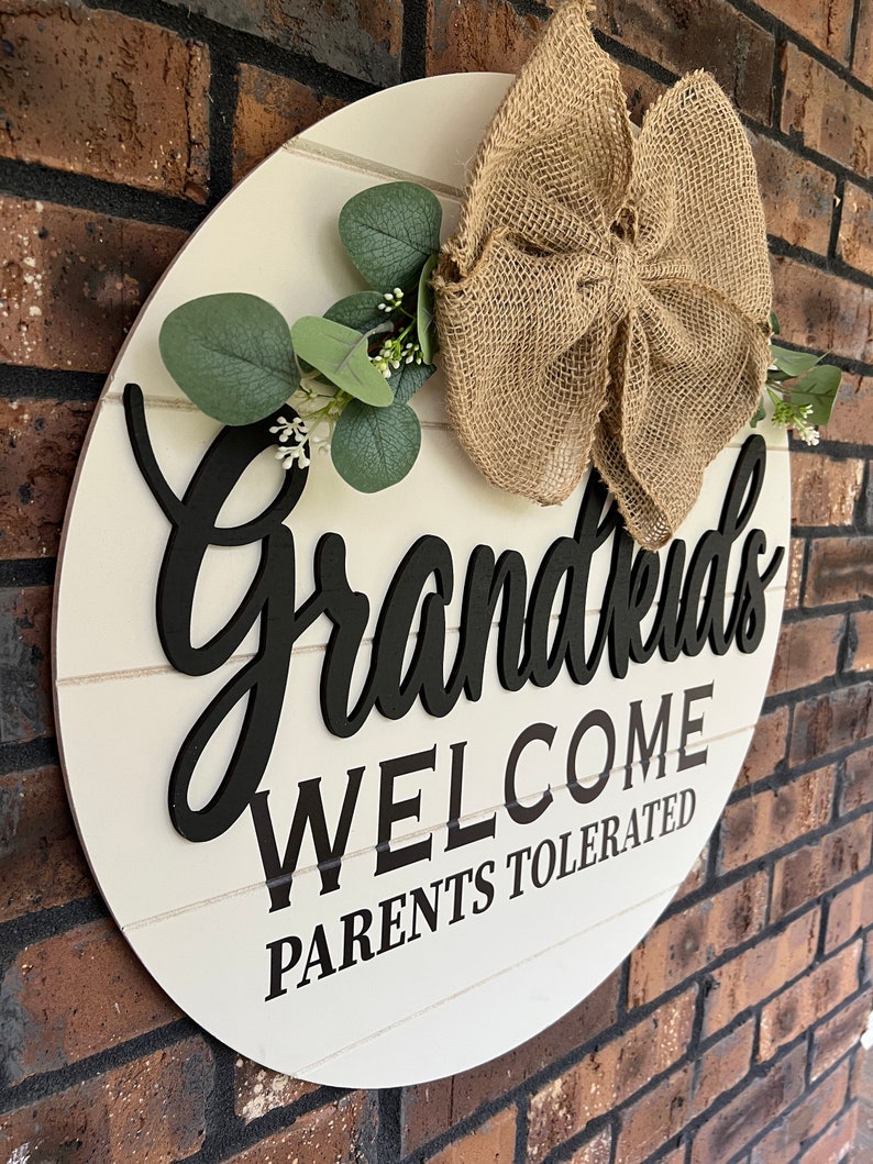 Grandkids Welcome Sign Funny Grandparents Sign Grandparents - Etsy