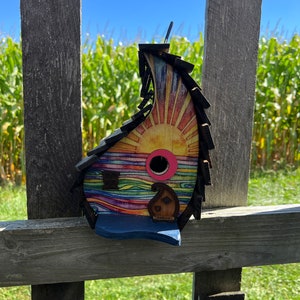 BIRDHOUSE, Funky Birdhouse, Sun Birdhouse, Unique Birdhouse, Large ...