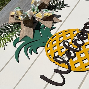 Pineapple Welcome Sign, Pineapple Decor, Pineapple Door Wreath, Summer ...