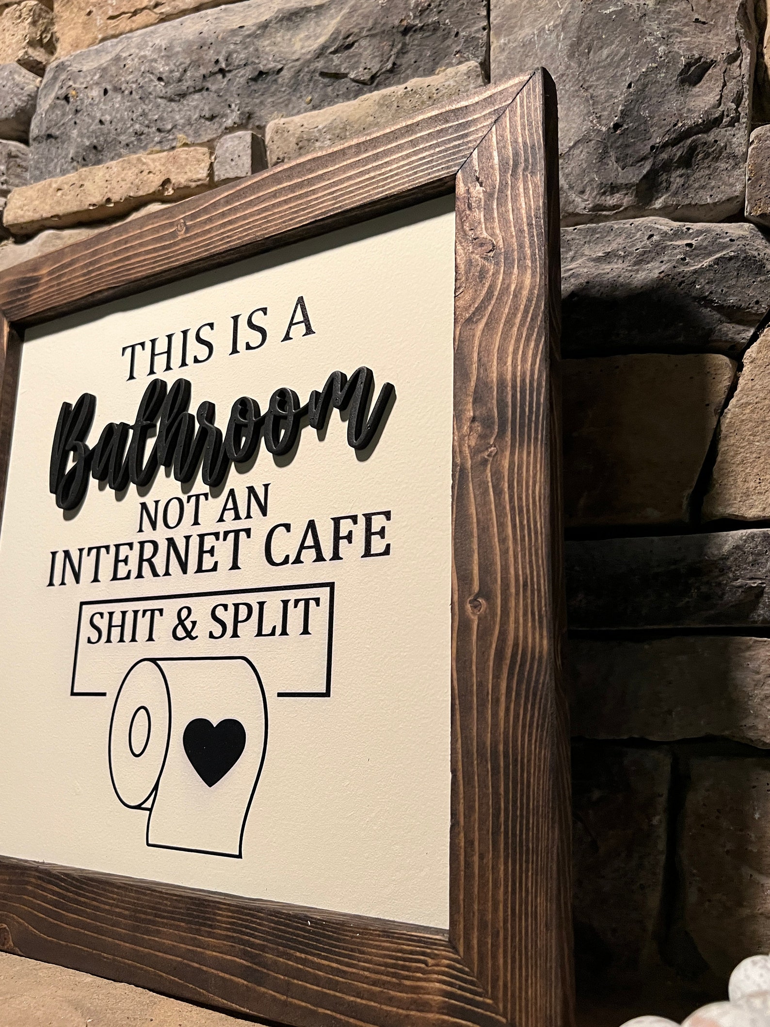Funny Bathroom Sign Bathroom Decor Shit and Split Sign - Etsy