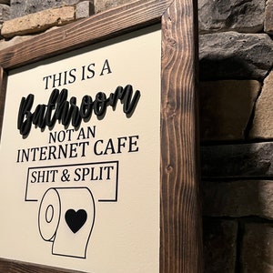 Funny Bathroom Sign, Bathroom Decor, Shit and Split Sign, Bathroom Sign ...