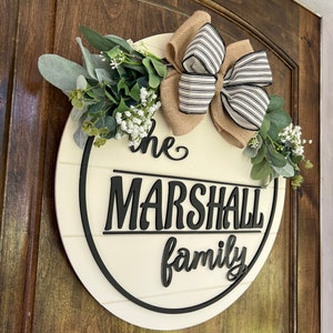 Front Door Decor | Last Name/family | Year Round Wreath | Front Door ...