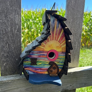 BIRDHOUSE, Funky Birdhouse, Sun Birdhouse, Unique Birdhouse, Large ...