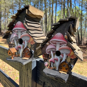 BIRDHOUSE, Funky Birdhouse, Mushroom Birdhouse, Unique Birdhouse, Large ...