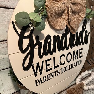 Grandkids Welcome Sign, Funny Grandparents Sign, Grandparents Door Sign ...