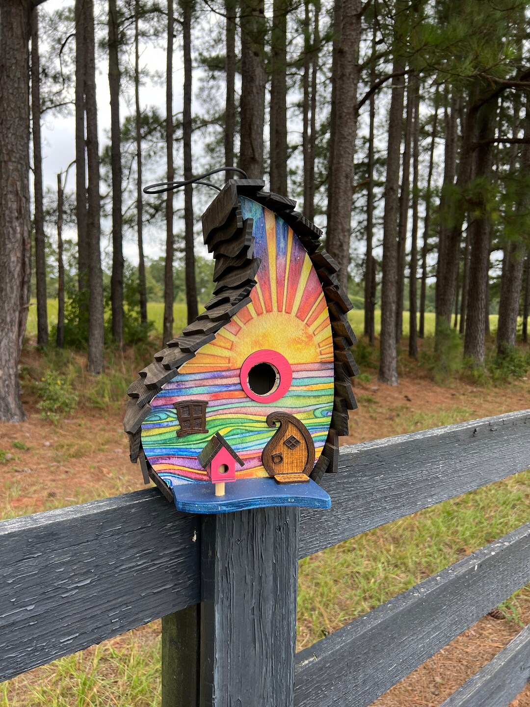 BIRDHOUSE, Funky Birdhouse, Sun Birdhouse, Unique Birdhouse, Large ...