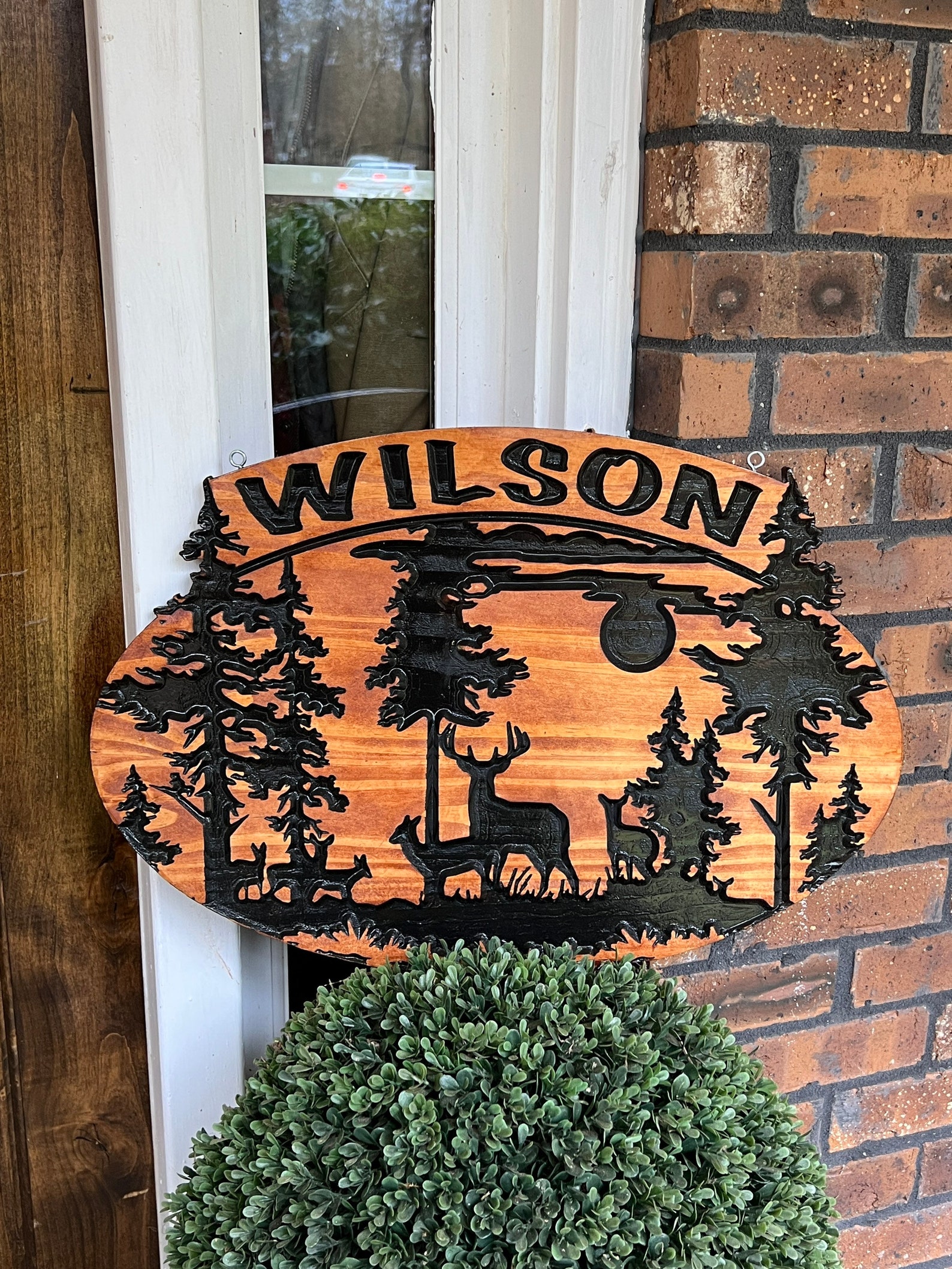 Engraved Rustic Name Sign, Deer Sign, Hunting Sign, Family Name Sign ...