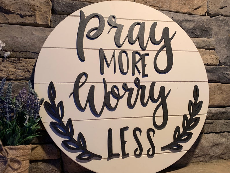 Pray More Worry Less DIY Sign Wood Sign Rustic Decor Pray - Etsy