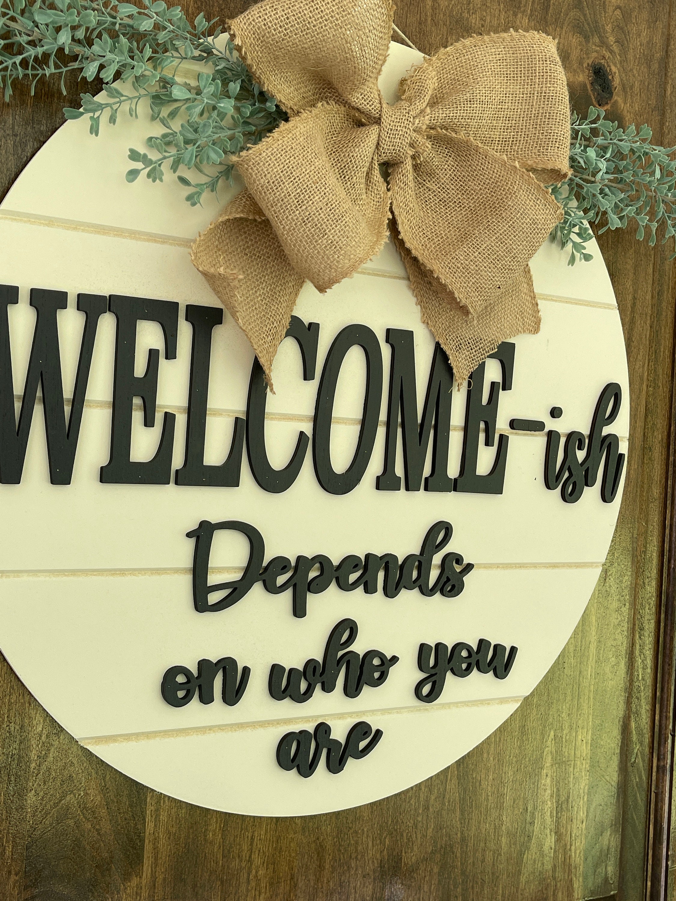Door Sign Funny Door Sign Front Door Sign Welcome Door | Etsy