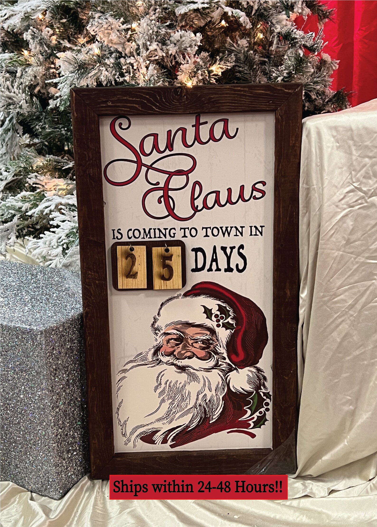 Christmas Countdown Santa Countdown Advent Calendar Holiday - Etsy